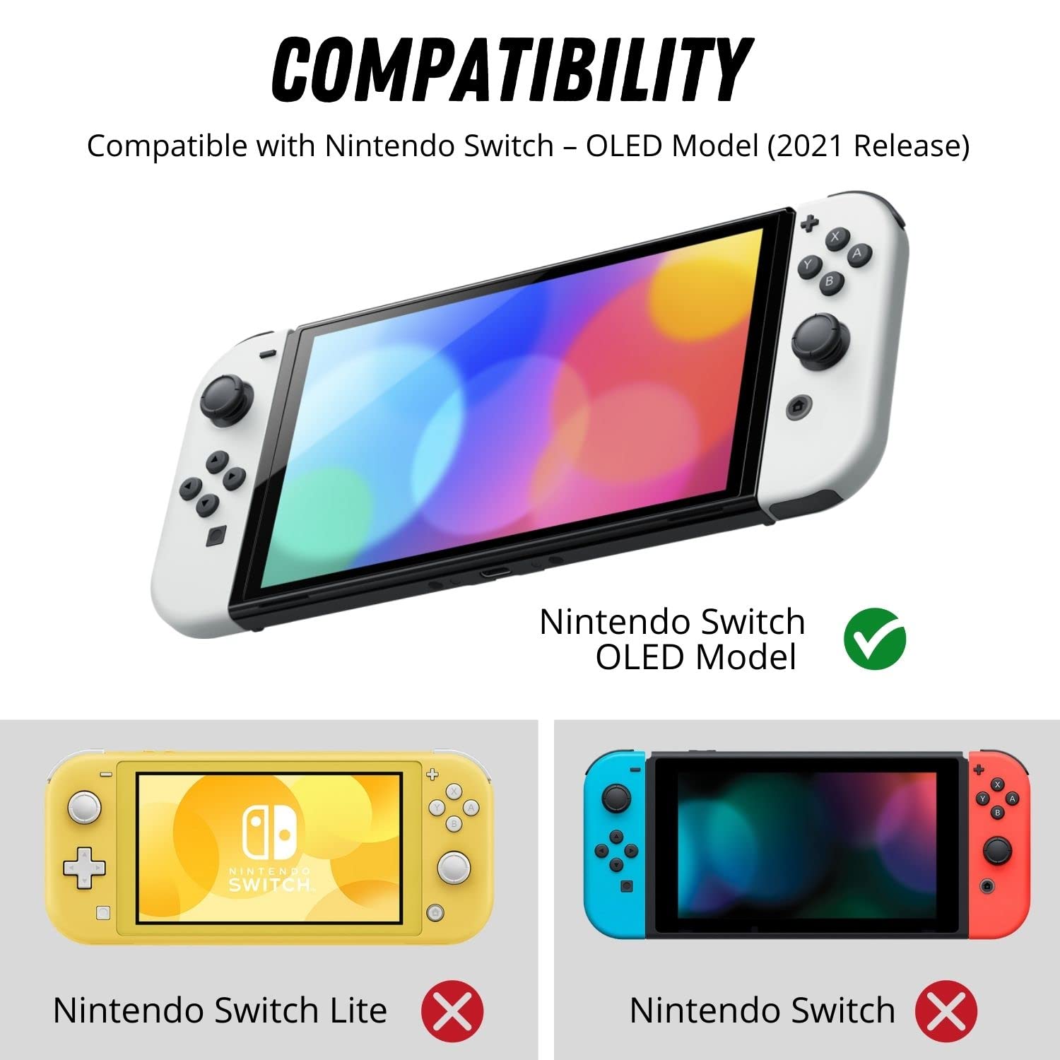 TNP Switch OLED Dockable Case - Pink, for Nintendo Switch OLED Model 2021, Cute Protective Case Cover, Hard PC Shell coated with Silicone Skin for Switch OLED Accessories Console & JoyCon Controller