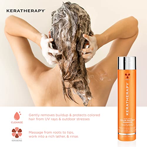 KERATHERAPY Keratin Infused Color Protect Conditioner, 33.8 fl. oz., 1000 ml - Gluten Free Color Protecting Conditioner for Color Treated Hair with Kerabond Technology, Red Raspberry Oil, Omega 3 & 6