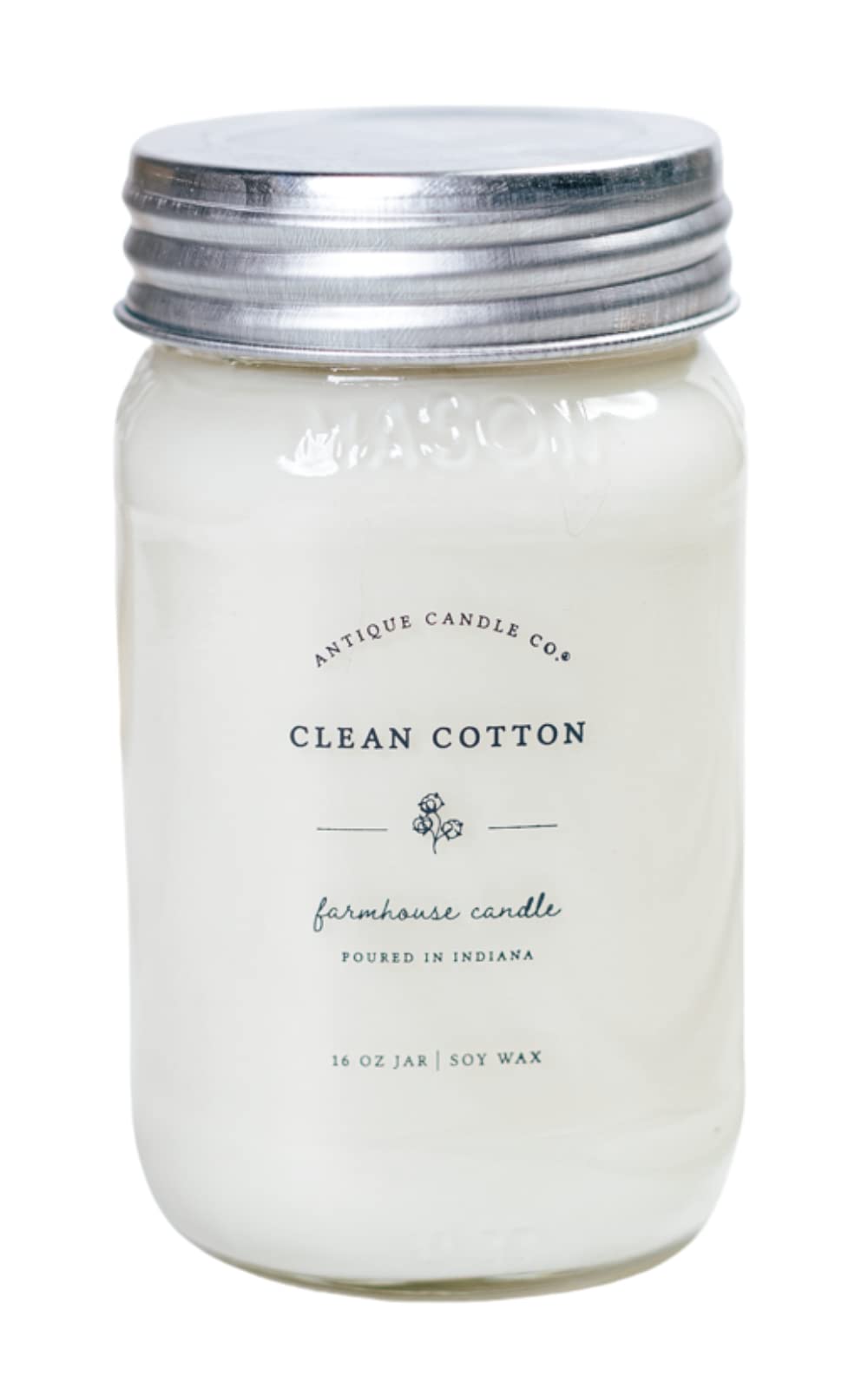Antique Candle Co.® 16 Ounce Soy Wax Candle, 80 Hour Burn Time, Cotton Wick, Mason Jar Candle (Pumpkin Bread)