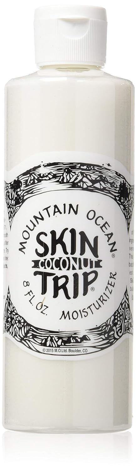 Mountain Ocean Skin Trip Lotion - Coconut Oil Face & Body Moisturizer for Deep Hydration, Lightweight Formula with Aloe Vera & Lanolin, Quick Absorption, Iconic Coconut Scent, All Skin Types - 8 oz