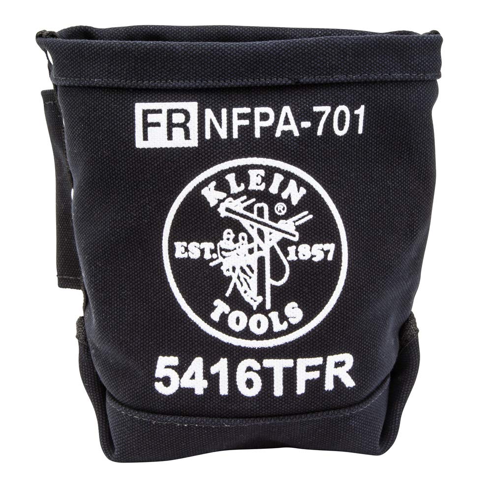 MSA 475407 Skullgard Full-Brim Hard Hat & Klein Tools 5416TFR Tool Bag, Flame Resistant Canvas Bag for Bolt Storage with Double Reinforced Bottom and Tunnel Connect, 5 x 10 x 9-Inch