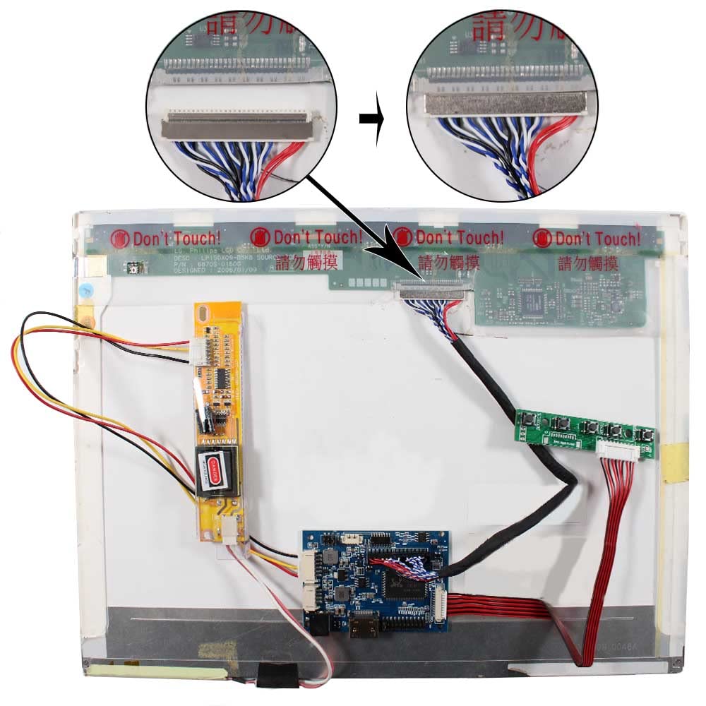 VSDISPLAY HD-MI Audio LCD Controller Board Work for 14.1 15.4 Inch 1280x800 B154EW01 B154EW02 LP154W01 LTN154AT07 LTN154X3-L01 LP154WX4 LTN140W2-L01 LVDS 30 Pin Interface 1CCFL Backlight LCD Screen