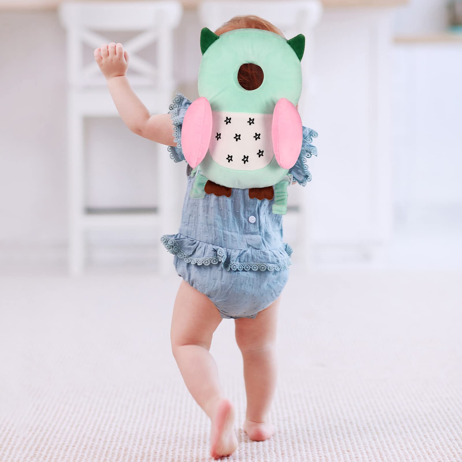 Baby Walkers Protective Toddler Adjustable Baby Head Protection Safety Pad Backpack Wear for Crawling SH-bp-owl_US