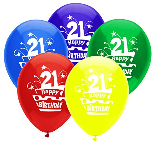 PartyMate Printed Latex Balloons, 8-Count, Colors may vary