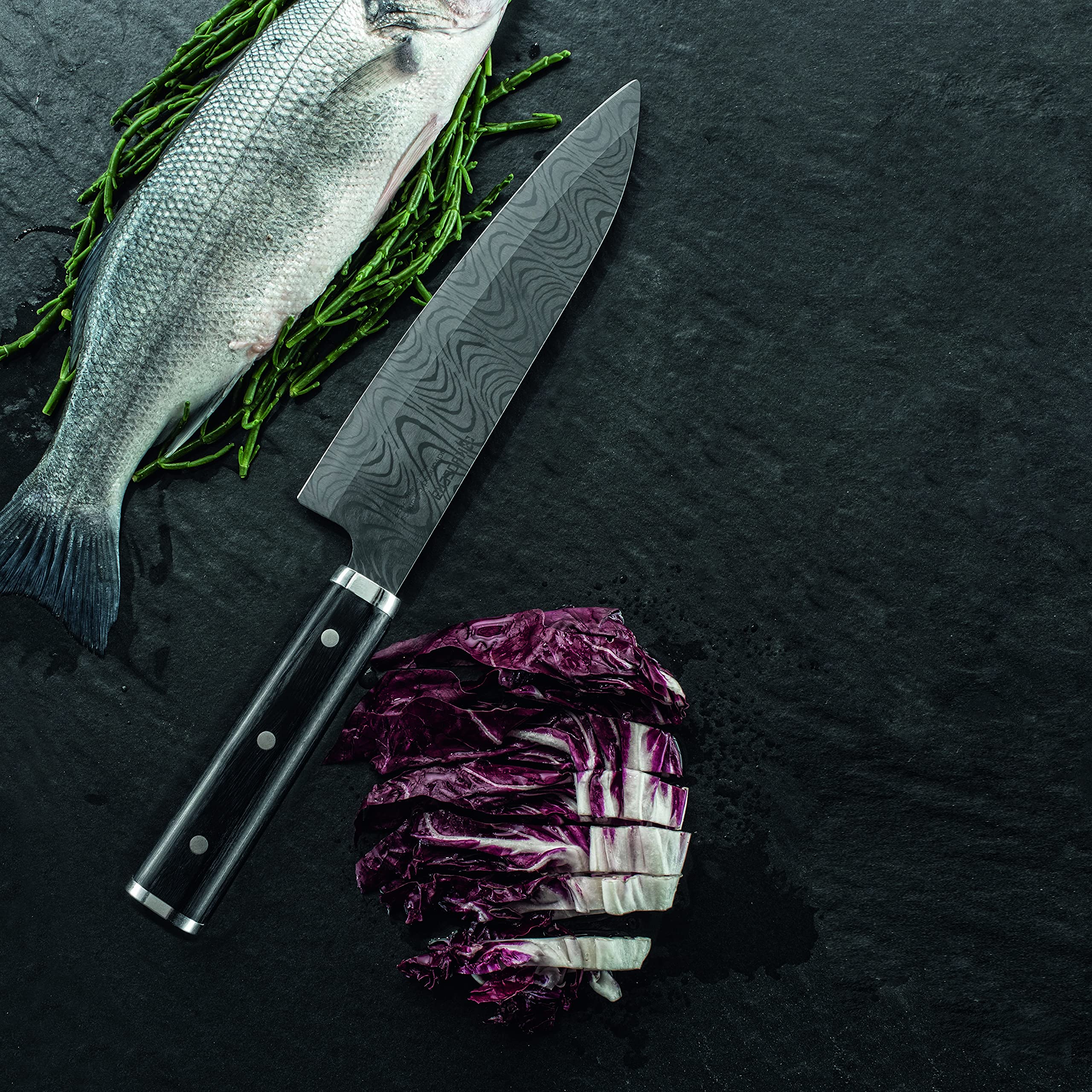 Kyocera - KTN-160-HIP Kyocera Premier Elite Ceramic Chef's Santoku Knife, 6-inch, Black