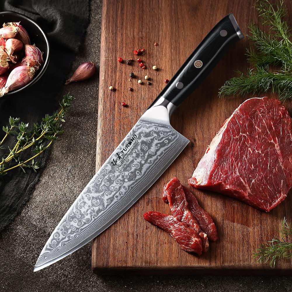 Chef Knife 8 Inch - Classic Damascus Pattern Professional Chef's Knives Japanese VG-10 Steel Kitchen Knives