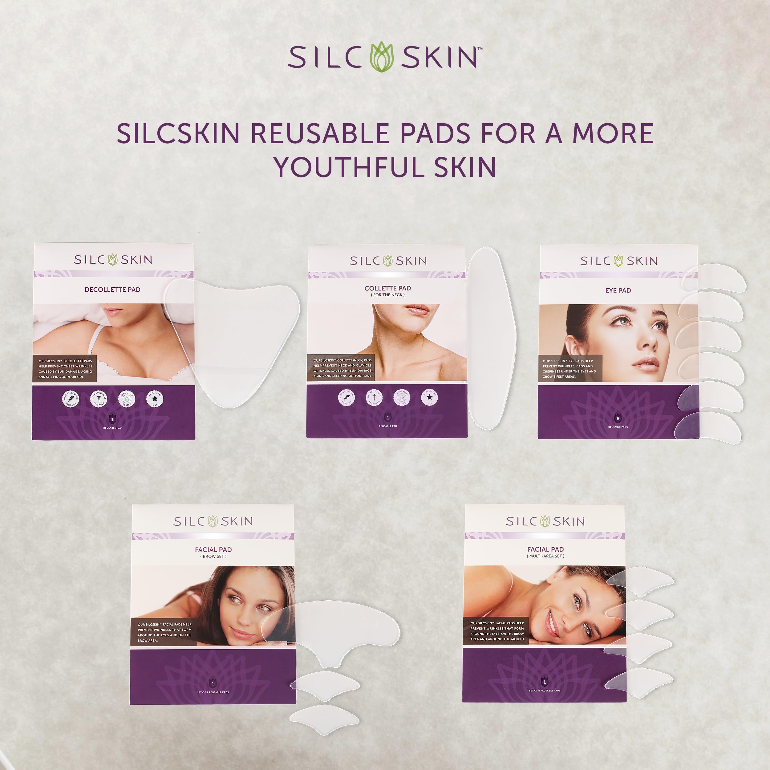 SilcSkin Silicone Eye Pads - Reusable Overnight Eye Patches, Medical-grade Silicone for Fine Lines, Crepey Skin, and Puffiness - 60 Day Supply