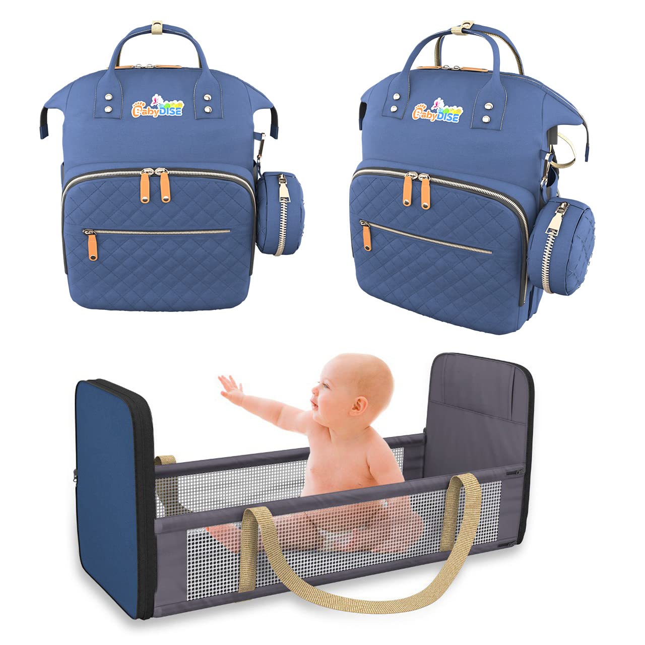 BABYDISE Baby diaper bag backpack (Blue)