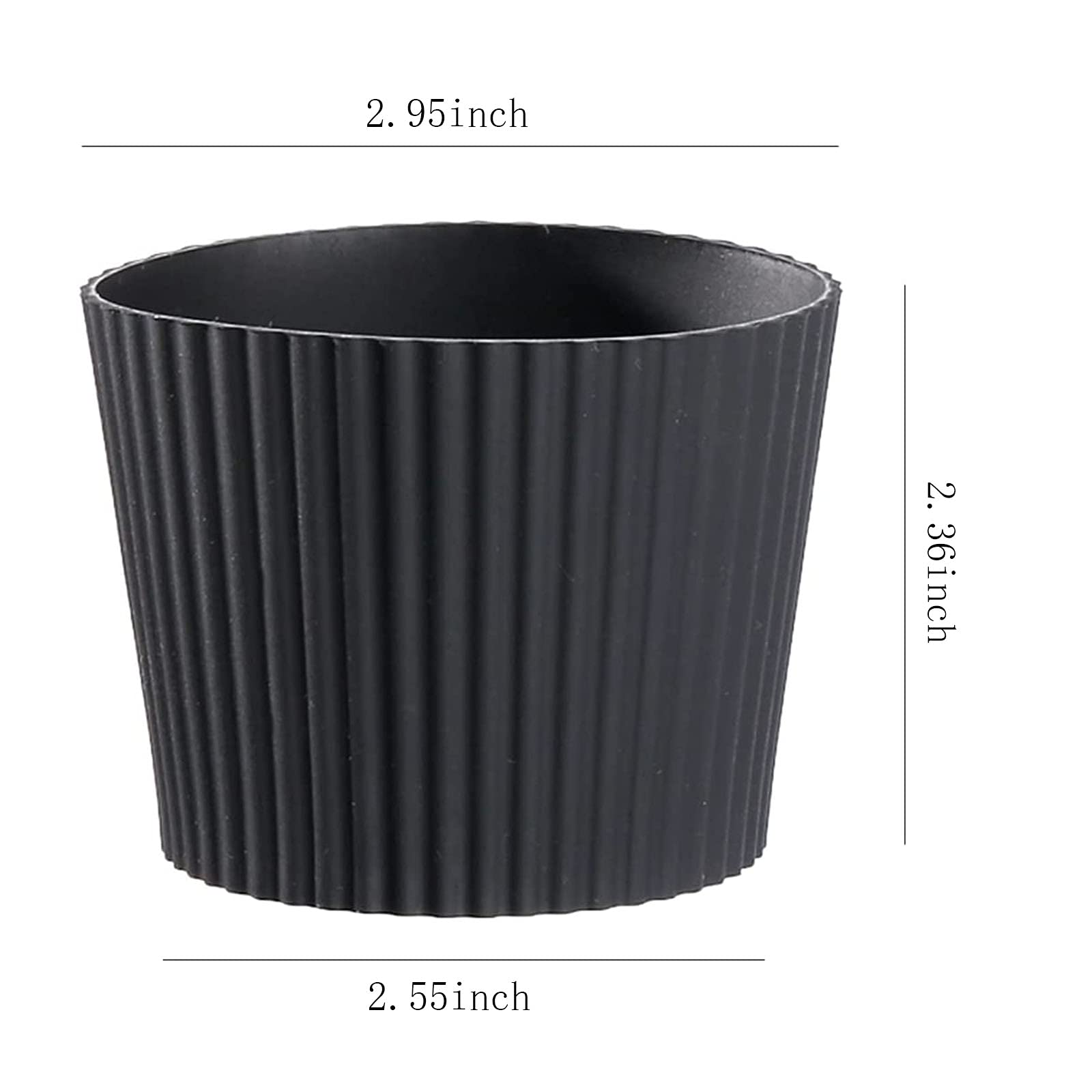 ATCYMI 6 PCS Reusable Coffee Cup Sleeves for Iced Hot Drink Silicone Heat Resistant Protector Cover for Glass Bottle Mug Cup Sleeve