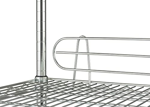 TRINITY EcoStorage Heavy Duty 4-Tier Adjustable Wire Shelving with Wheels and Backstands for Kitchen Organization, Garage Shelf Rack, NSF Certified, W D x 77β H, 48 by 18 by 72", Chrome
