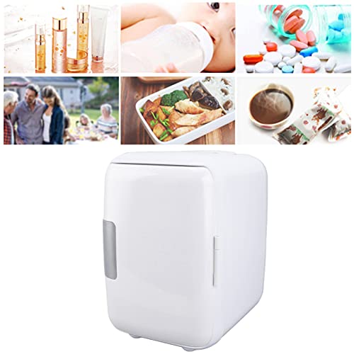 Demeras Portable Mini Fridge, Mini Fridge Wide Application Small Portable for Food(White)