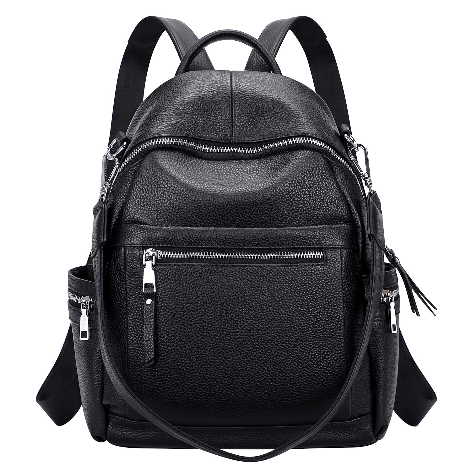 ALTOSY Leather Backpack for Women Convertible Backpack Purse Fashion Shoulder Bag (S105 Black)