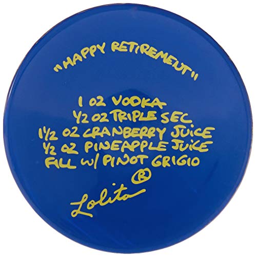 Enesco Lolita Happy Retirement Artisan Painted Wine Glass Gift, Multicolor, 1 Count (Pack of 1)