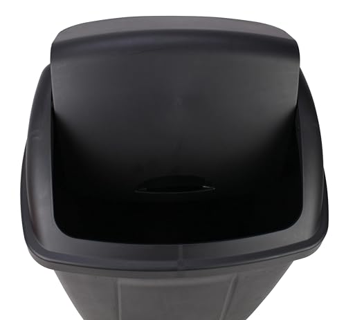 AYOYZ 13 Gallon Trash Can, Plastic Swing Top Kitchen Garbage Trash Can, Black