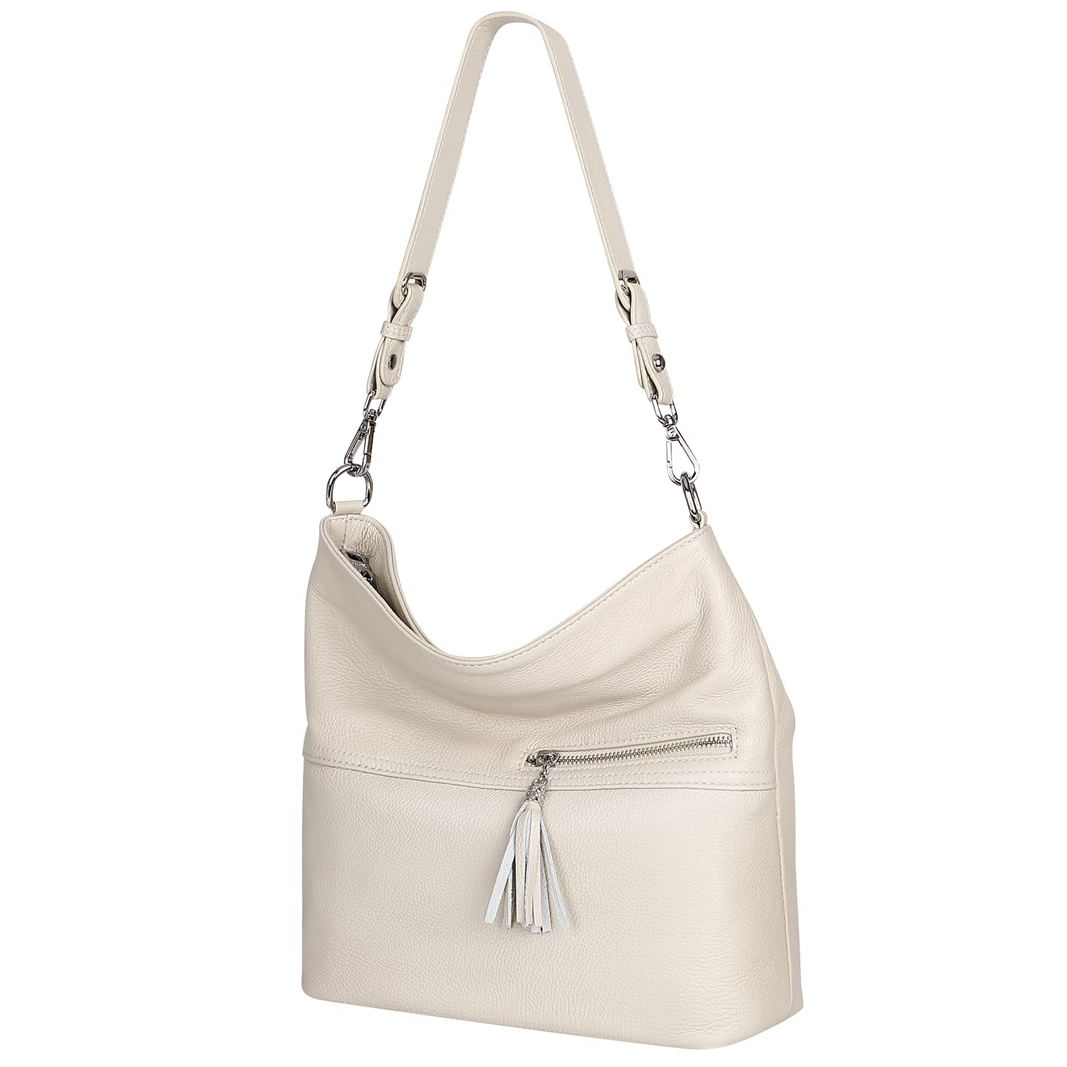 ALTOSY Women Leather Purses and Handbags Genuine Leather Shoulder Bag for Women Ladies Crossbody Purses Medium （S103 Light Grey）