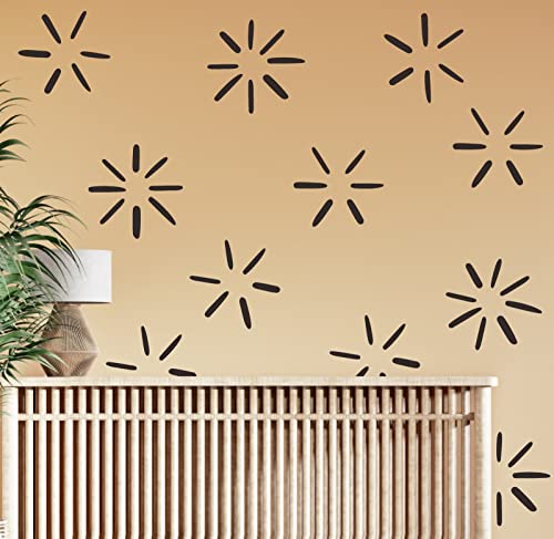 Line Wall Decals Modern Wall Stickers Black Vinyl Stickers for Wall Removable Peel and Stick Wall Decals Irregular Stripe Wall Sticker for Nursery Kids Room Living Room Bedroom Office Terracotta Decor