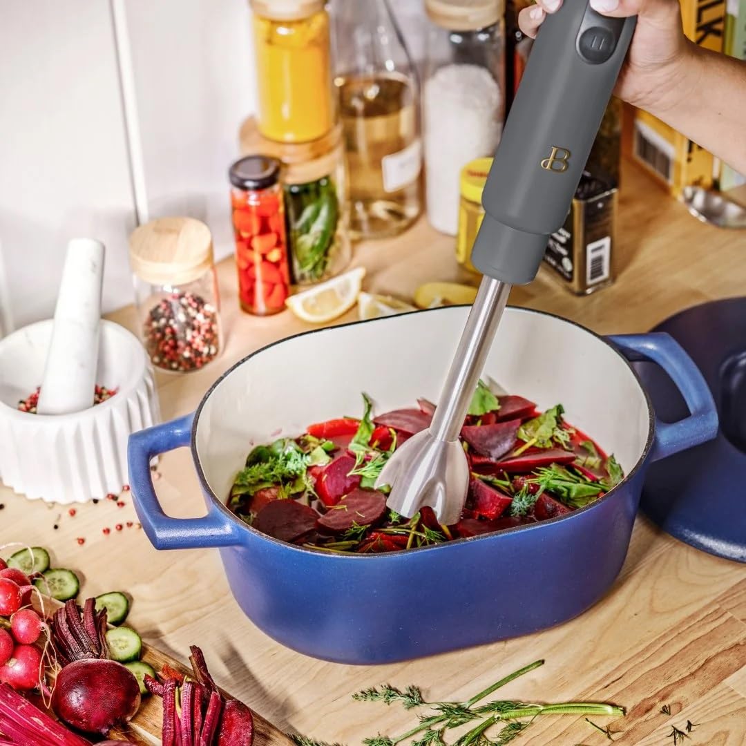 Beautiful 2-Speed Immersion Blender with Chopper & Measuring Cup by Drew Barrymore (Lavender)