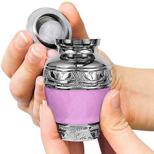 Trupoint Memorials Cremation Urns for Human Ashes - Decorative Urns, Urns for Human Ashes Female & Male, Urns for Ashes Adult Female, Funeral Urns - Light Pink, 1 Small Keepsake
