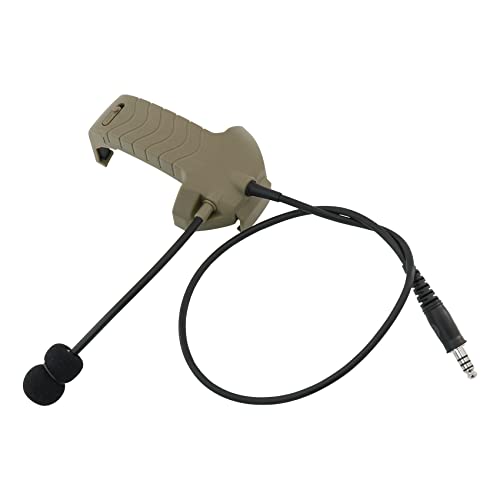 TSVISIONCORE Microphone & PTT for Walker's Razor Noise Cancelling Headphones Airsoft(Tan)