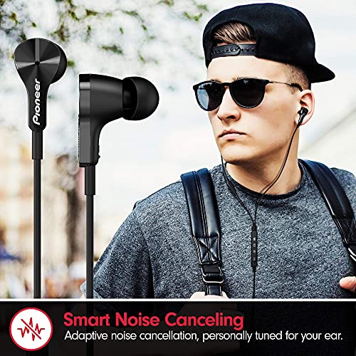 RAYZ Pioneer Pro Lightning & USB-C Wired Earphones/Smart Active Noise Cancelling, Microphone Volume Control | for Apple iPhone Mac iPad, Android, Nintendo Switch, Google Pixel -Onyx