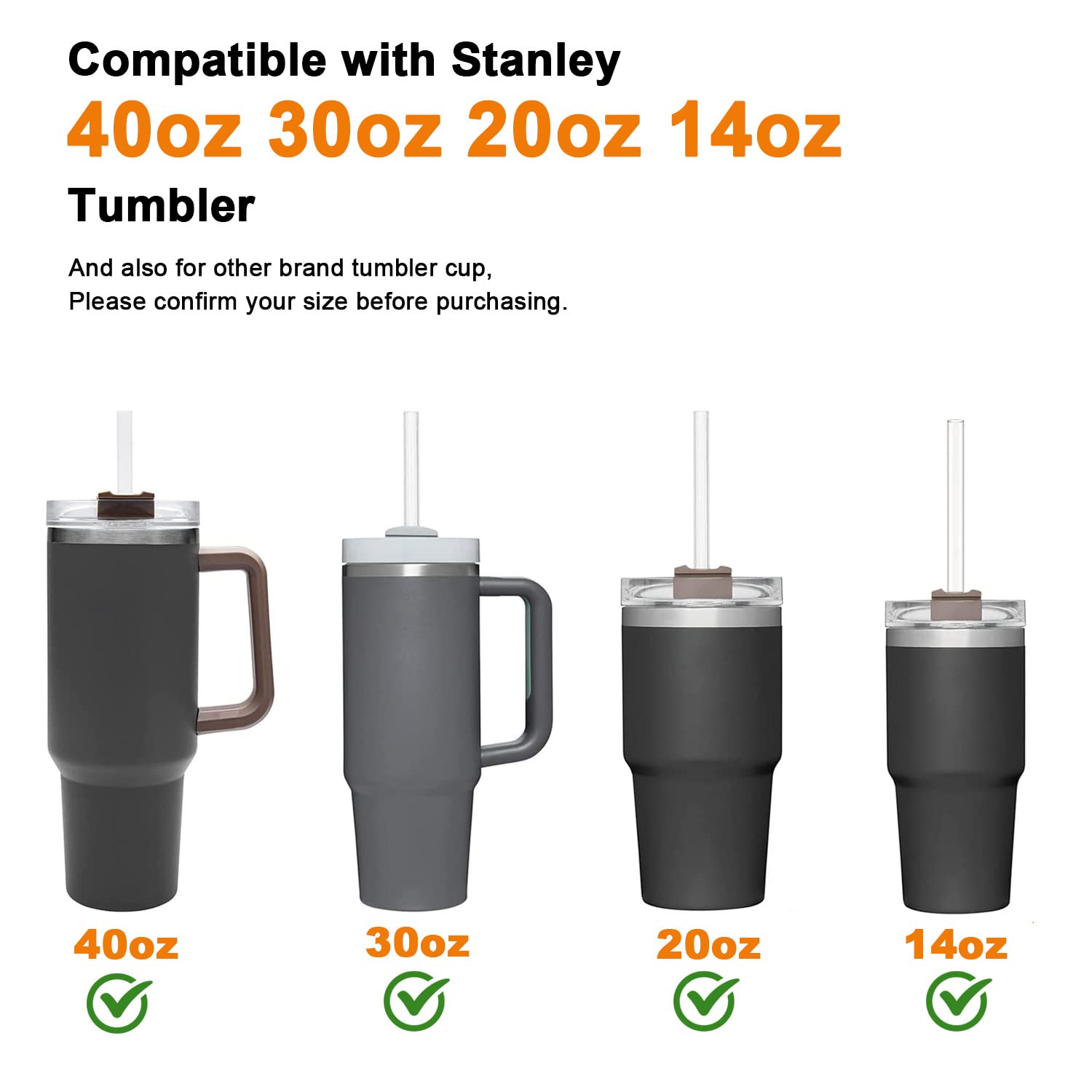 Airboat 6Pack Replacement Straws and 2Pack Protective Silicone Boot Sleeve for Stanley 40oz 30oz 20oz 14oz Tumbler