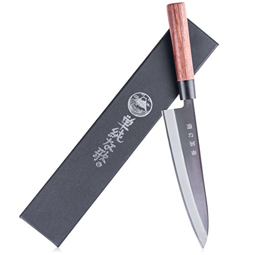 Traditional Japanese Professional Gyuto Kitchen Chefs Knife β Premium 8-inch High Carbon Stainless Steel Gyuto Sushi Knife with High Corrosion Resistance in a Single Bevel Chisel Edge Grind