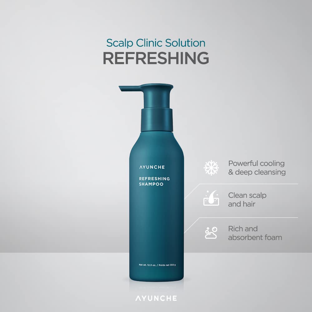 AYUNCHE Refreshing Shampoo 11.8oz + Hair Mask 6.76 fl oz + Serum 2.7fl oz