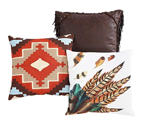 Chezmoi Collection Wyoming 7-Piece Southwestern Geometric Tribal Comforter Set - Printed Multicolor Beige Brown Blue Red Bedding Set, California King