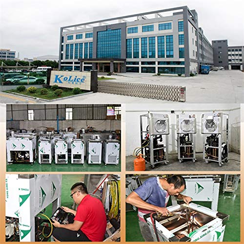 Kolice ETL commercial double square pans fried ice cream machine, frozen yogurt cubes making machine, roll ice cream machine with 10 pcs of refrigerated buckets, 21x21 inches big pan. Auto defrost