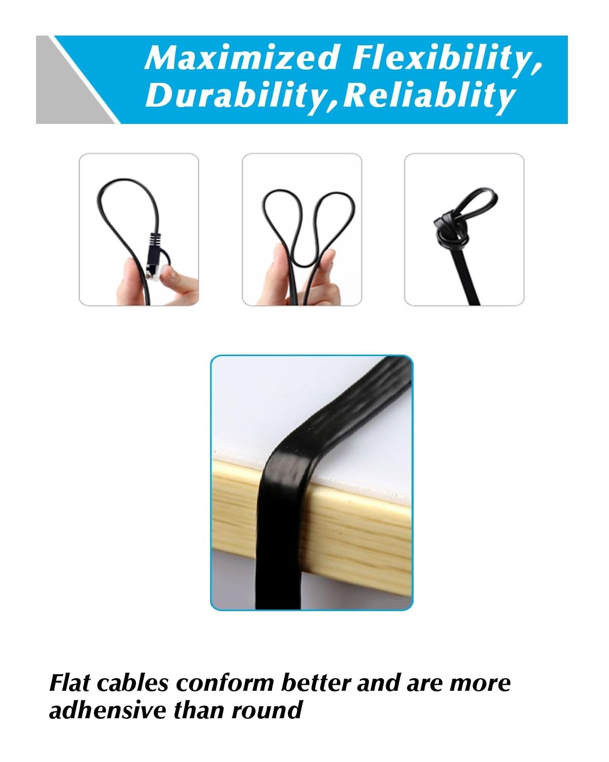 MATEIN Cat7 Ethernet Cable, 50 Ft Network Cable Fit for Xbox PS4, High Speed Flat Internet Cord Compatible with Clips Rj45 Connector Computer LAN Wire Fit for Gaming, Ethernet Switch, Router, Coupler