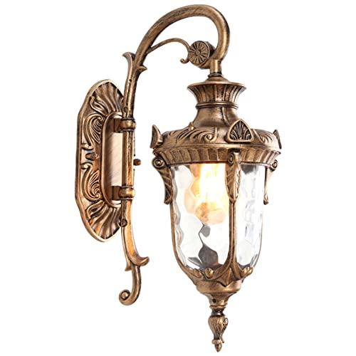 Wall Light, Wall Sconces, European Retro Aisle Garden Light, Anti-Corrosion and Anti-Rust Wall Light, Outdoor Sconce Light, Aluminum Engraving Wall Light,Compatible with Patio, Terrace, Hallway, Porch