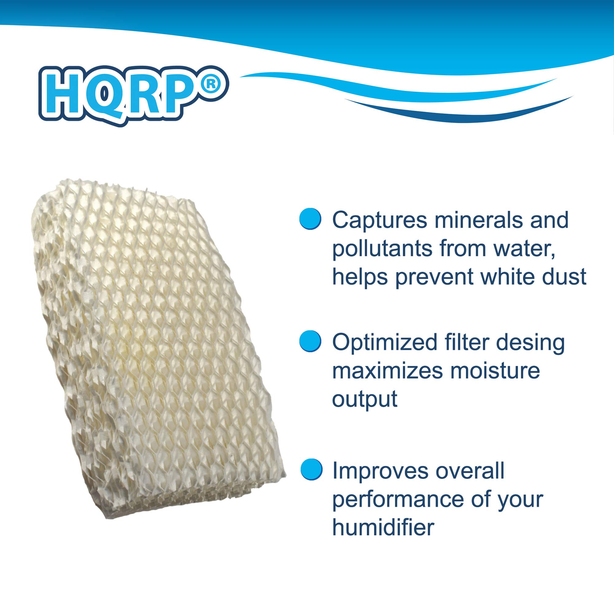 HQRP 2pack Wick Filter Compatible with Duracraft Robitussin HC832 DH-830 DH830 Series, Honeywell HCM-525 Cool Moisture Humidifier, Part AC-813 AC-813R WF-813 D13-C HAC-506 AGW-813 HC832 Replacement