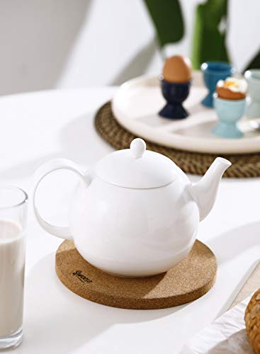 Sweese 220.101 Porcelain Teapot, 40 Ounce Tea Pot - Large Enough for 5 Cups, White