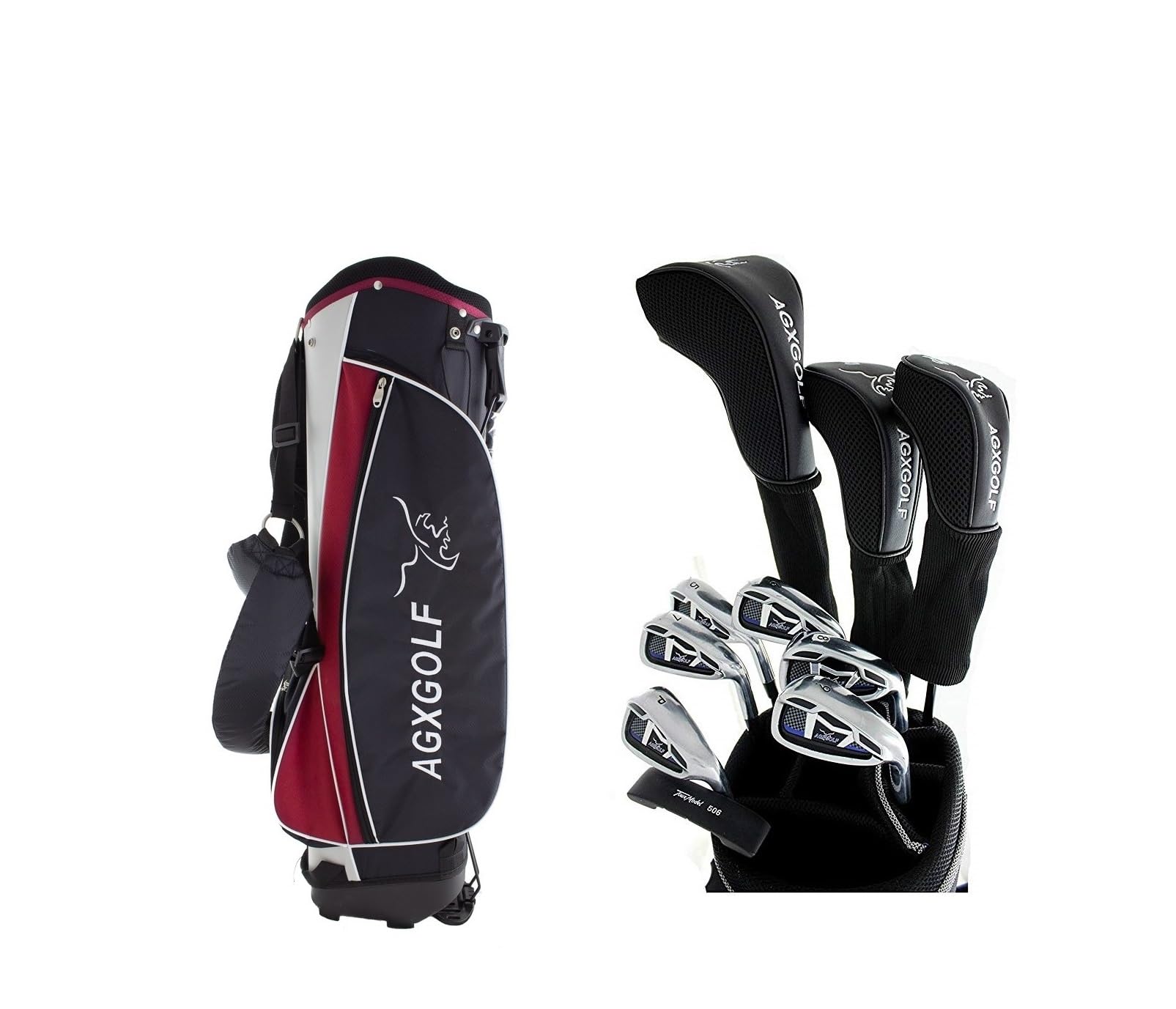 AGXGOLF Senior Men's Magnum Graphite Edition Complete Golf Club Set w/Stand Bag, 460cc Driver, 3 Wood, Hybrid, 5-9 Irons, Wedge: Right Hand: Tall (+1 Inch) Length: Built in The USA