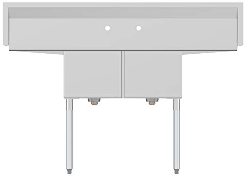 KoolMore 2 Compartment Stainless Steel NSF Commercial Kitchen Prep & Utility Sink with 2 Drainboards - Bowl Size 15" x 15" x 12", Silver,SB151512-15B3