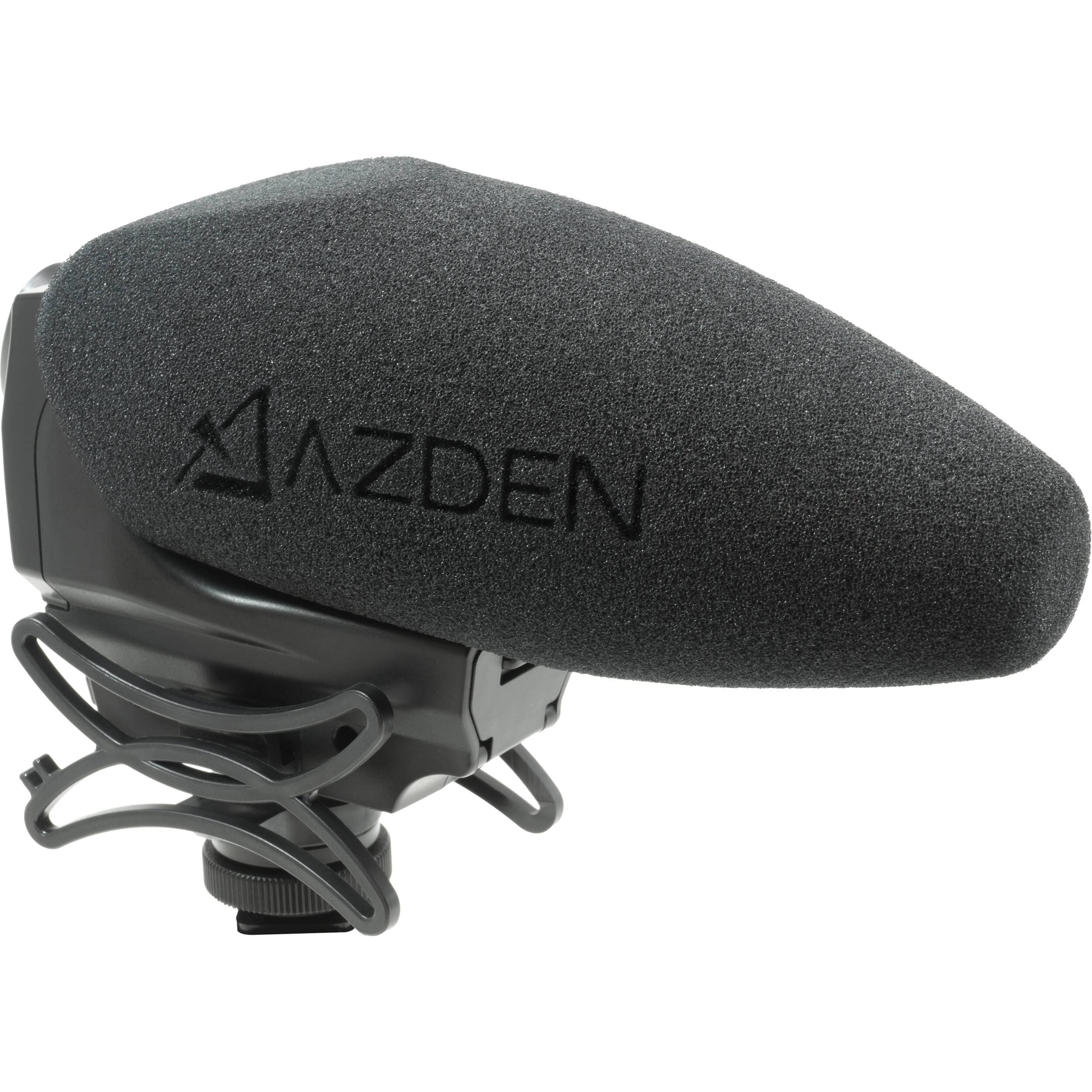 Azden SMX-30V Stereo/Mono Mixable Video Microphone + Ultra-Bright LED Video Light, Lightweight 60” Tripod, Retractable Tripod Dolly, V-Shaped Flash Bracket w/ 3 Cold Shoes & Much More (19pc Bundle)