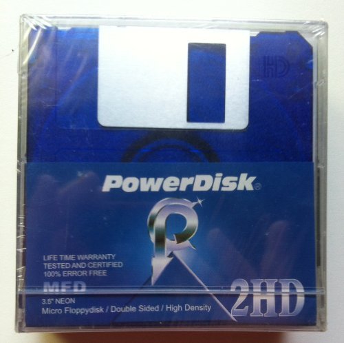 PowerDisk 2HD Floppy Diskette Neon 5 Pack