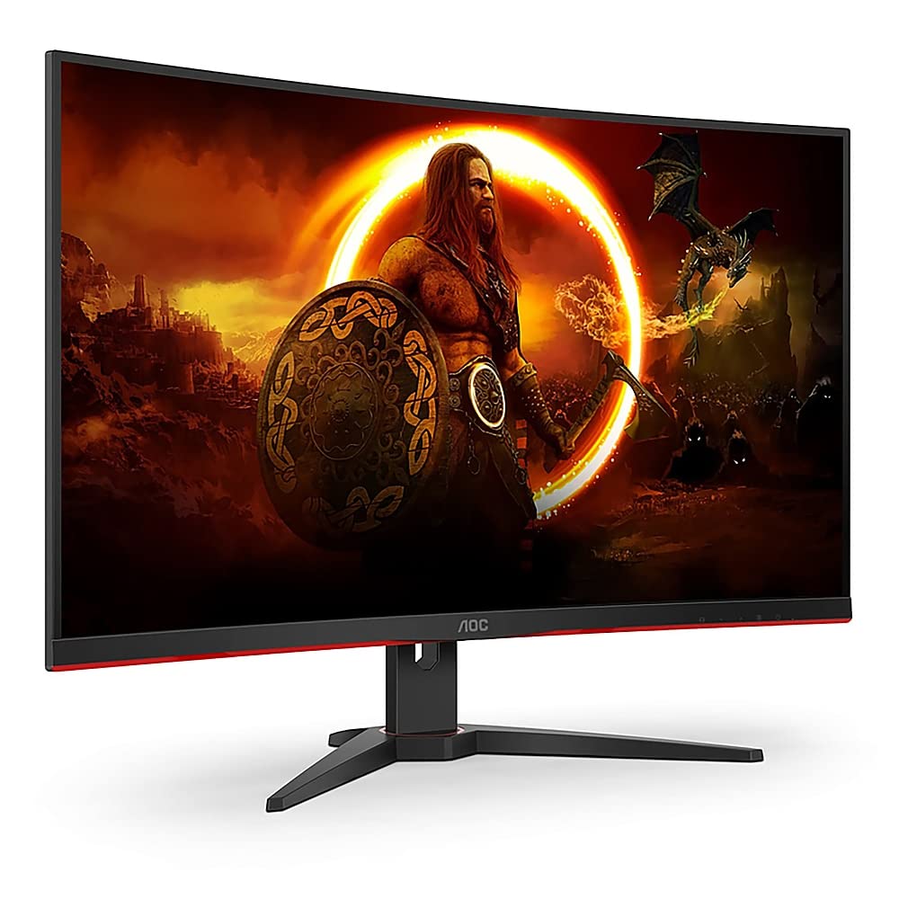 AOC C32G2E 32" Curved Frameless Gaming LCD Monitor FHD, 1500R Curved VA, 1ms, 165Hz, FreeSync, 1920 x 1080 (AMD Adaptive Sync) 3-Year Zero Dead Pixel Policy (Renewed)