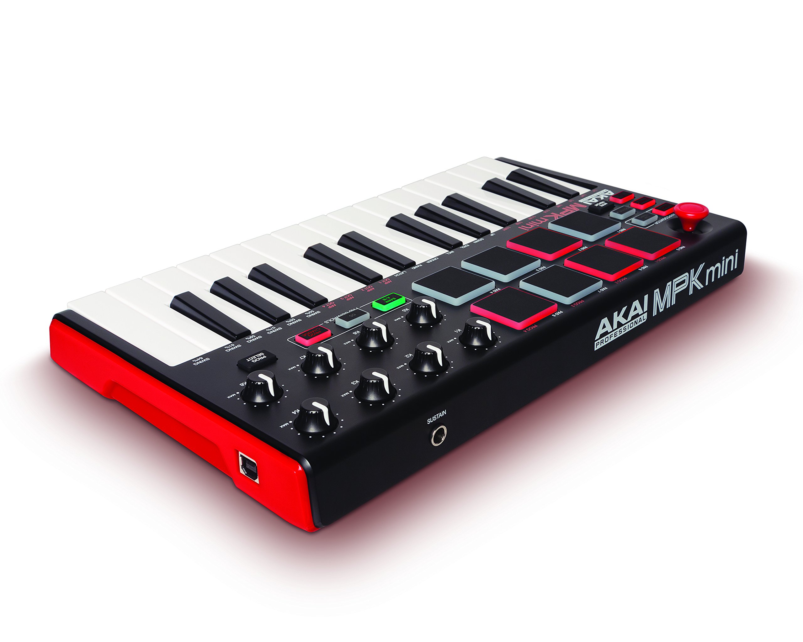 Akai Professional MPK Mini MKII β 25 Key USB MIDI Keyboard Controller With 8 Drum Pads, 8 Assignable Q-Link Knobs and Pro Software Suite Included