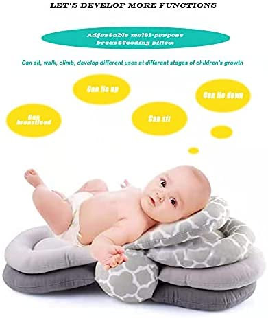 DFD Duoduo Multi-Function Breast Feeding Pillow Maternity Nursing Pillow，Best for Mom,Adjustable Height, Grey
