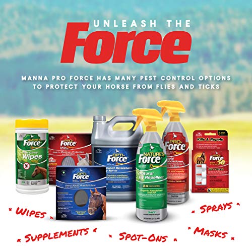 Manna Pro Opti-Force Fly Spray | Sweat Resistant for Horses and Ponies | Provides Repellency and Quick Knockdown from Biting and Nuisance Flies | 1 Gallon