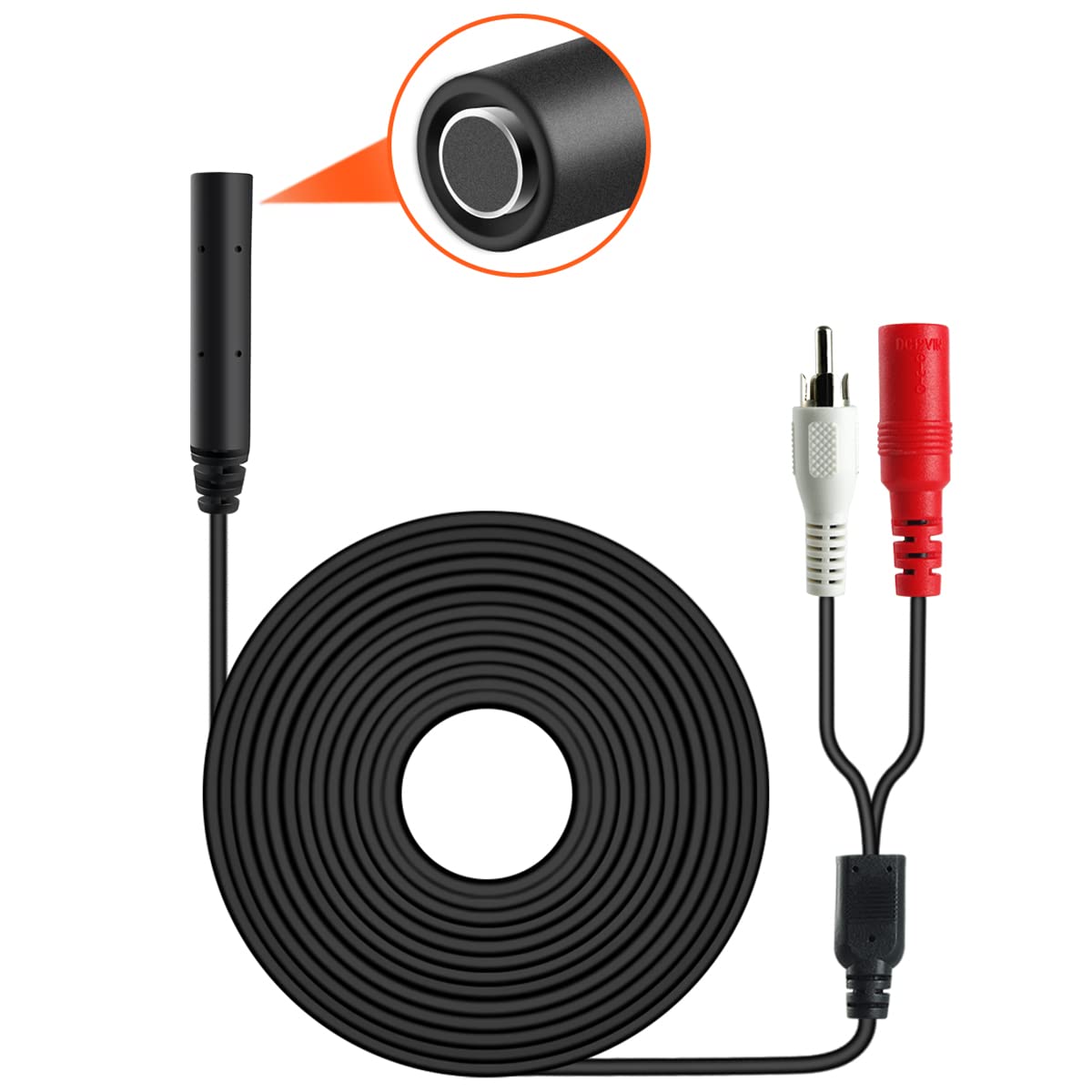 Dacheng xiaochen CCTV Microphone, High Sensitive Security Camera Microphone CCTV Audio Pickup Device Mic with 60 Ft Cable, 3.5mm PickupAPMic-60ft 0