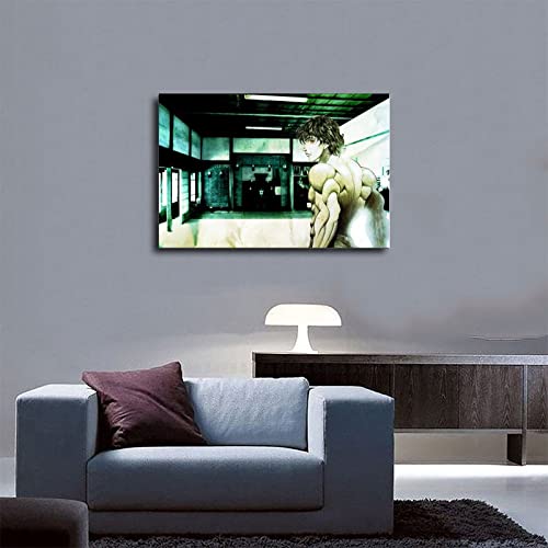 Baki The Grappler Hanma Anime Poster (19) Canvas Poster Bedroom Decor Sports Landscape Office Room Decor Gift Frame-style Frame-style12x18inch(30x45cm)