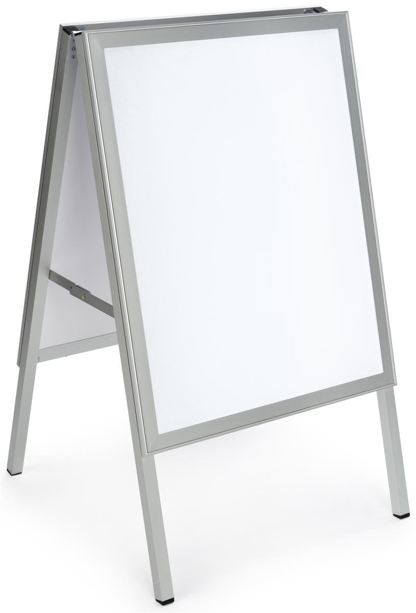 Displays2go Illuminated Sandwich Boards, Double Sided, Aluminum Construction, PVC Lens β Silver Finish (LEDABRD28)