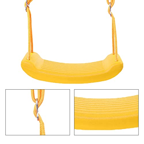 Children Swing Seat, Lightweight Outdoor Swing Set Accessories with Adjustable Ropes, Comfortable Swing Chair for Kids, Perfect for Backyard Use(Yellow)