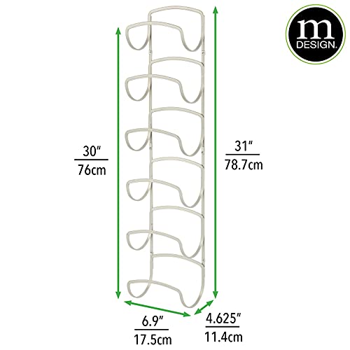 mDesign Steel Towel Holder for Bathroom Wall - Wall Mounted Organizer for Rolled Towels and Bath Robes - Six Level Wall Mount Towel Storage Rack - Bathroom Towel Organizer - Hyde Collection - Satin