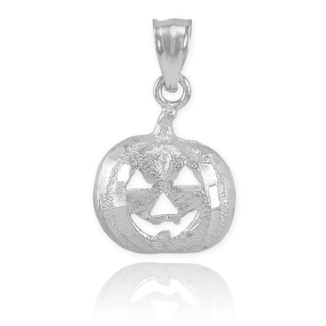 925 Sterling Silver Jack O'Lantern Charm Halloween Pumpkin Pendant