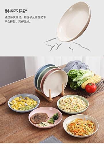Kota Japan Wheat Straw Fiber Unbreakable Tableware 8.8” Plate for Dinner, Lunch, Breakfast for Pasta, Noodle, Salad, Dessert Dishes - Dishwasher, Microwave, Environment Safe Dinnerware 4 pc Dish Set