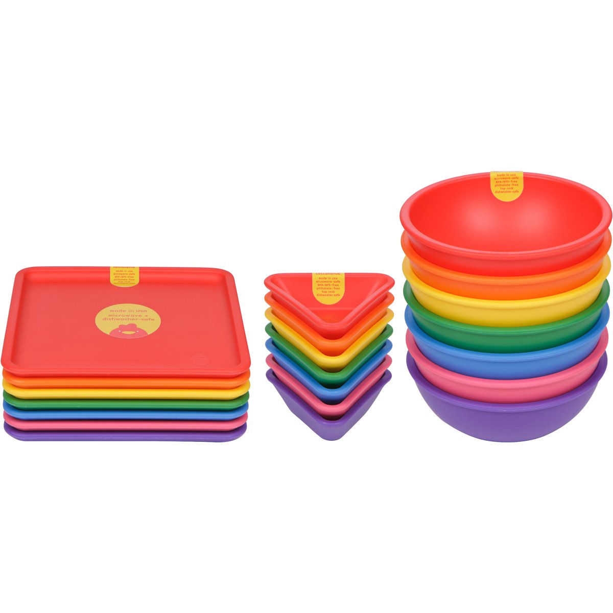 Lollaland - Unbreakable, Toddler Dipping Cup , Microwave Safe, Dishwasher Safe Small, Plastic, Pinch bowl, Sauce Dish, 7 Piece, Condiment Tray Set