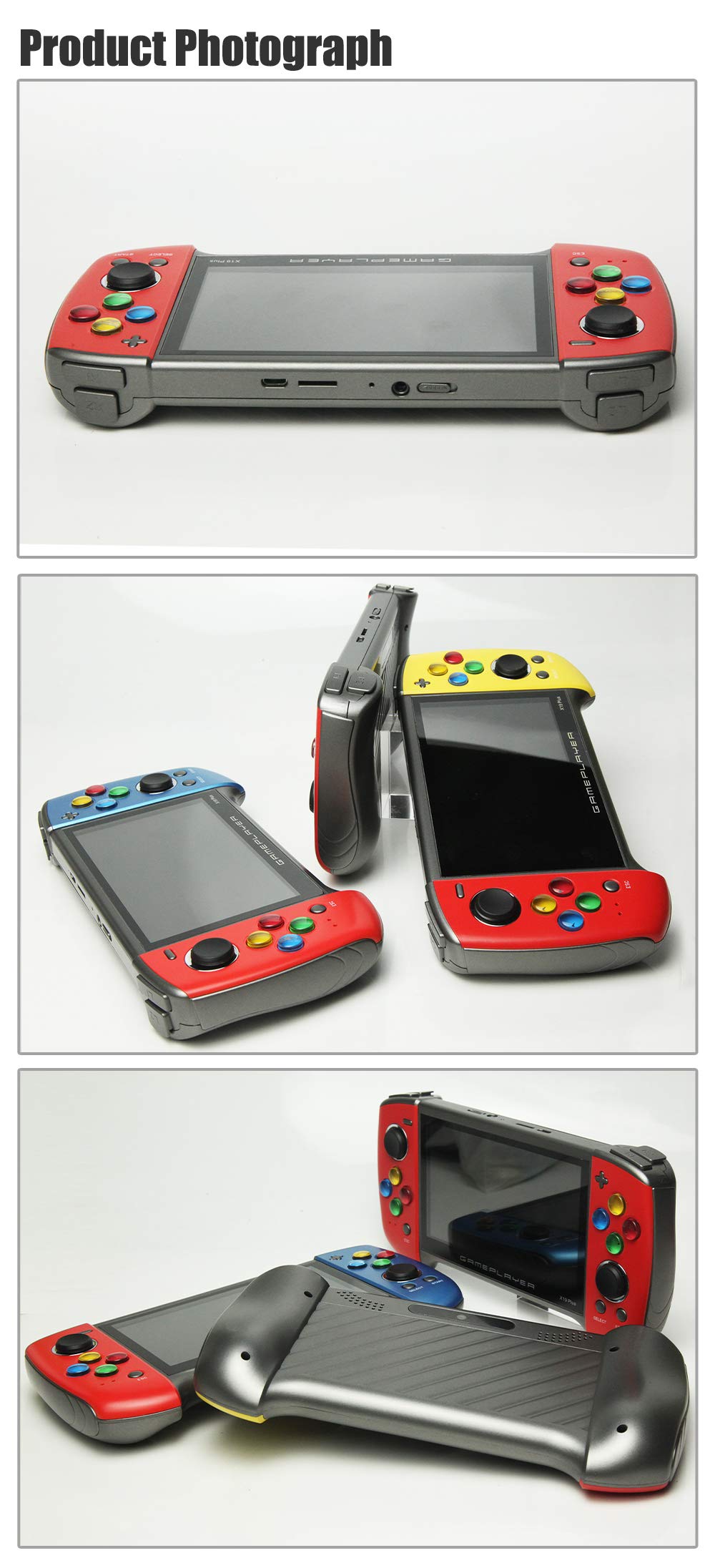 CZT New 5.1-inch Handheld Game Console Built-in 9100 Games Multiple simulators Game can be archived mp3/mp4 DV/DC E-Book Recorder Rechargeable Lithium Battery (Yellowred)